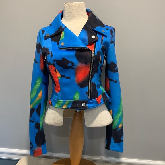 Love Highlight | Jackets & Coats | Paint Splash Biker Jacket Moto ...
